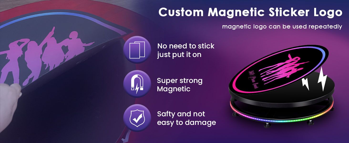 360 Photo Booth Magnetic Sticker Logo - ZANOGI 360 Photo Booth