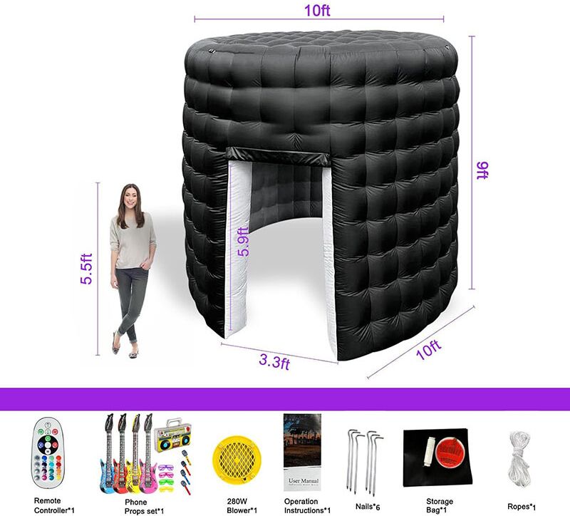 Round Inflatable LED 360 Photo Booth Enclosure - ZANOGI 360 Photo Booth